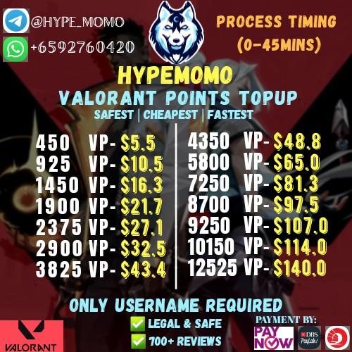 [CHEAPEST] Valorant Points [Pts] (VP) Topup, Video Gaming, Gaming ...