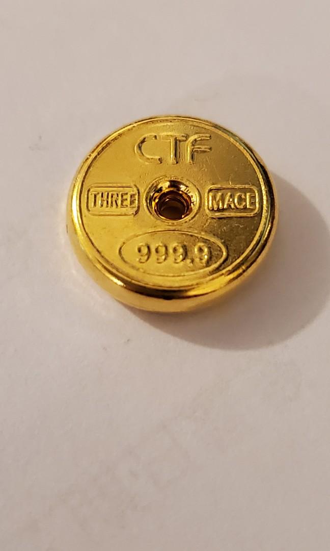 CTF 香港周大福 999.9 千足金粒叁錢 （比較壹枚四分一安士熊貓金幣重些）, 興趣及遊戲, 收藏品及紀念品, 錢幣 - Carousell