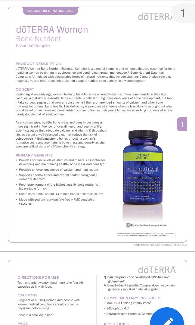 Doterra bone nutrient, Everything Else on Carousell