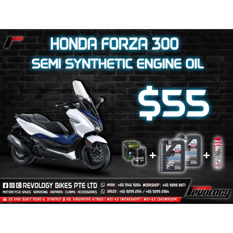 HONDA FORZA 300 SEMI SYNTHETIC ENGINE OIL PACKAGE PROMO!, Motorcycles ...