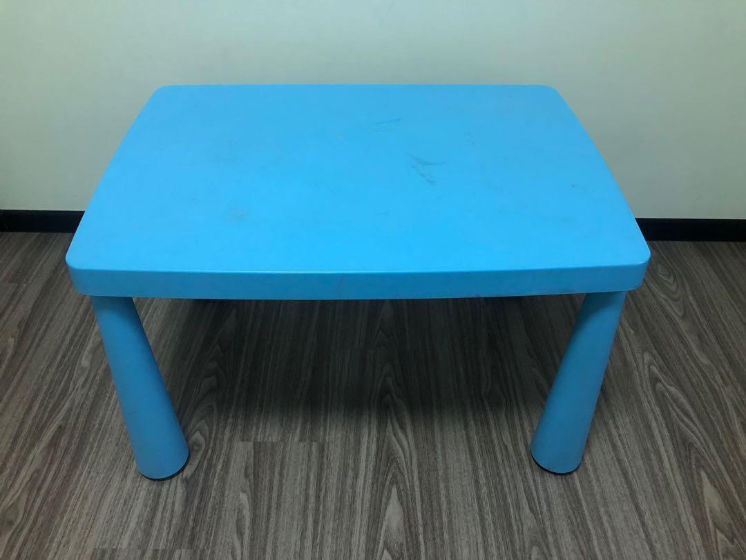 Ikea Mammut Children Table + chair (blue), Babies & Kids, Baby Nursery ...