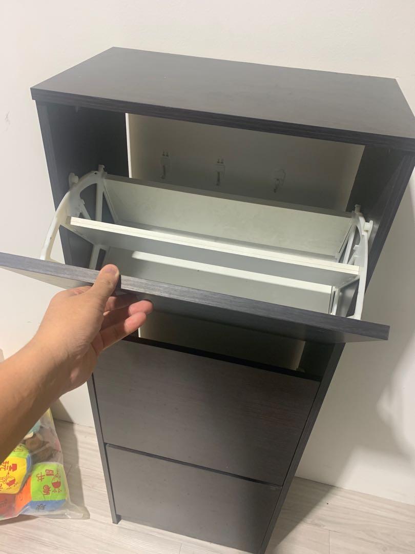 IKEA SHOE RACK BLACK, Furniture & Home Living, Furniture, Shelves ...
