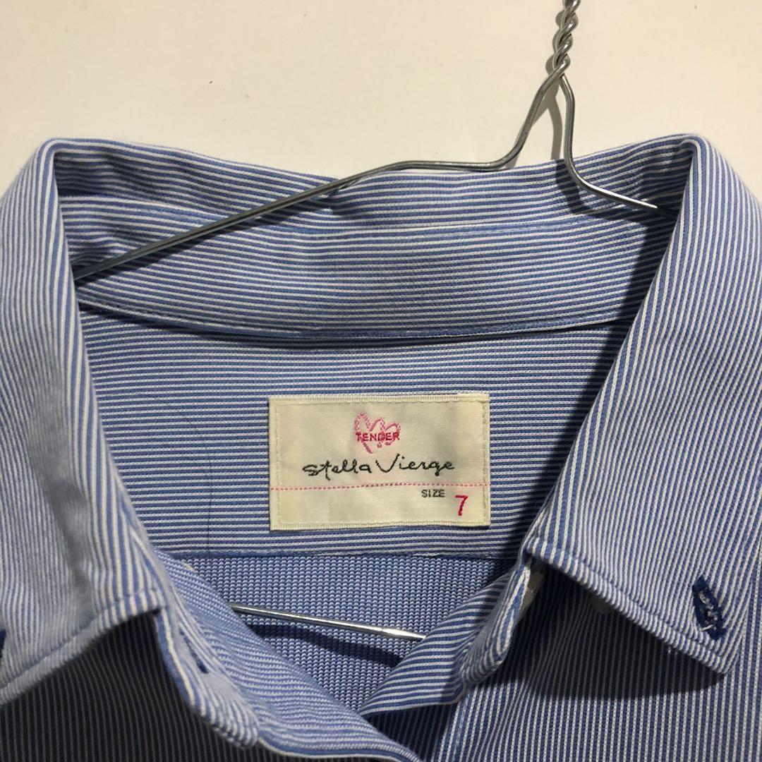 Kemeja Crop Biru Stella Vierge #Bersihakhir, Fesyen Wanita, Pakaian ...