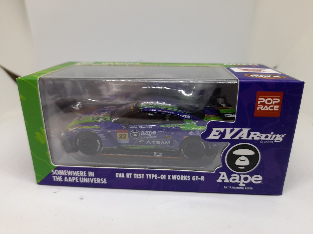 POPRACE 1:64 NISSAN GT-R R35 EVA racing x Aape, 興趣及遊戲, 玩具 & 遊戲類 - Carousell
