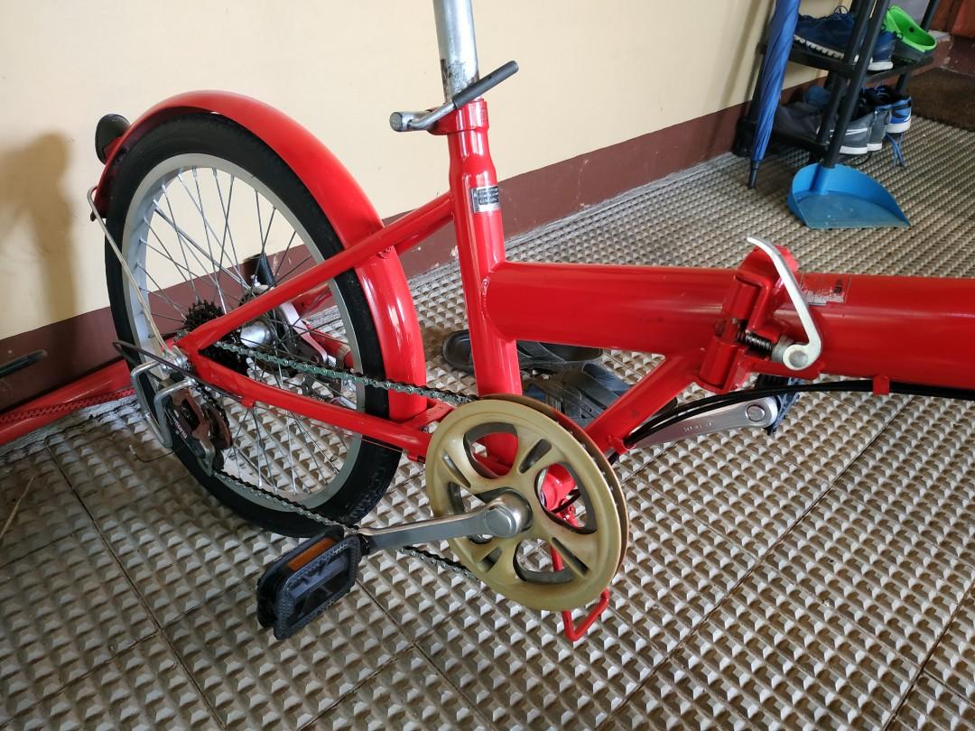Red Japanese Folding Bike W/FREEBIES, Sports Equipment, Bicycles ...