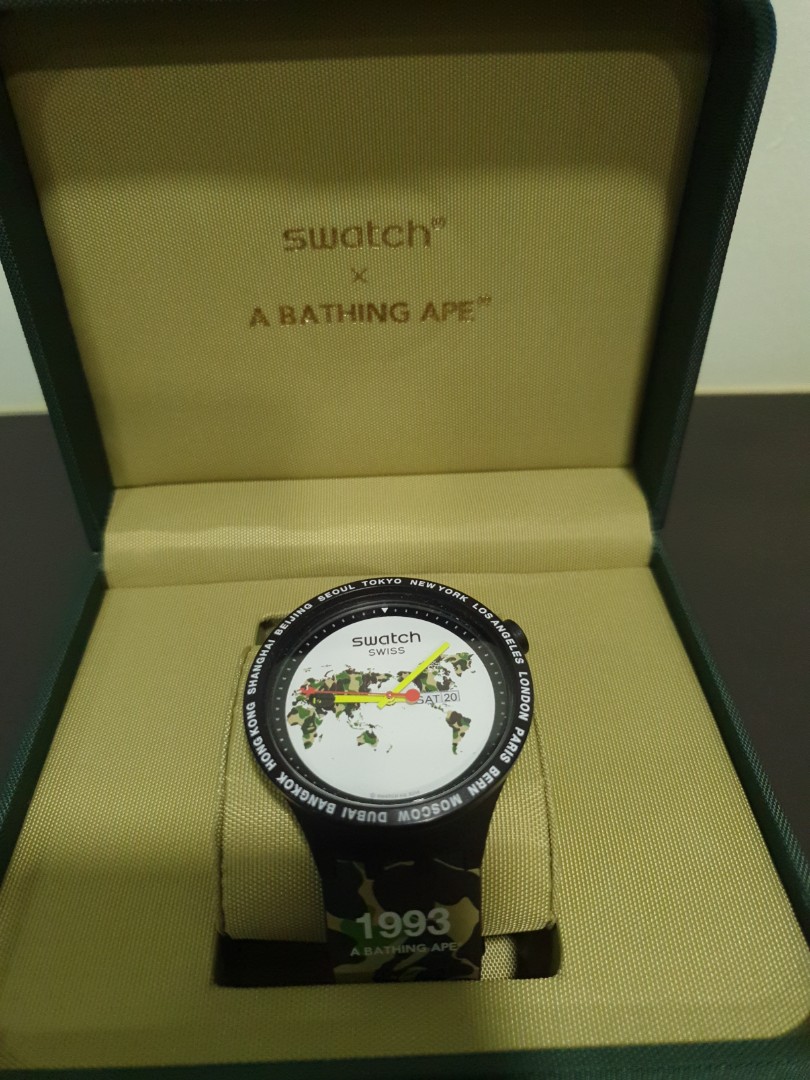 SWATCH X BAPE WATCH, Luxury, Watches on Carousell