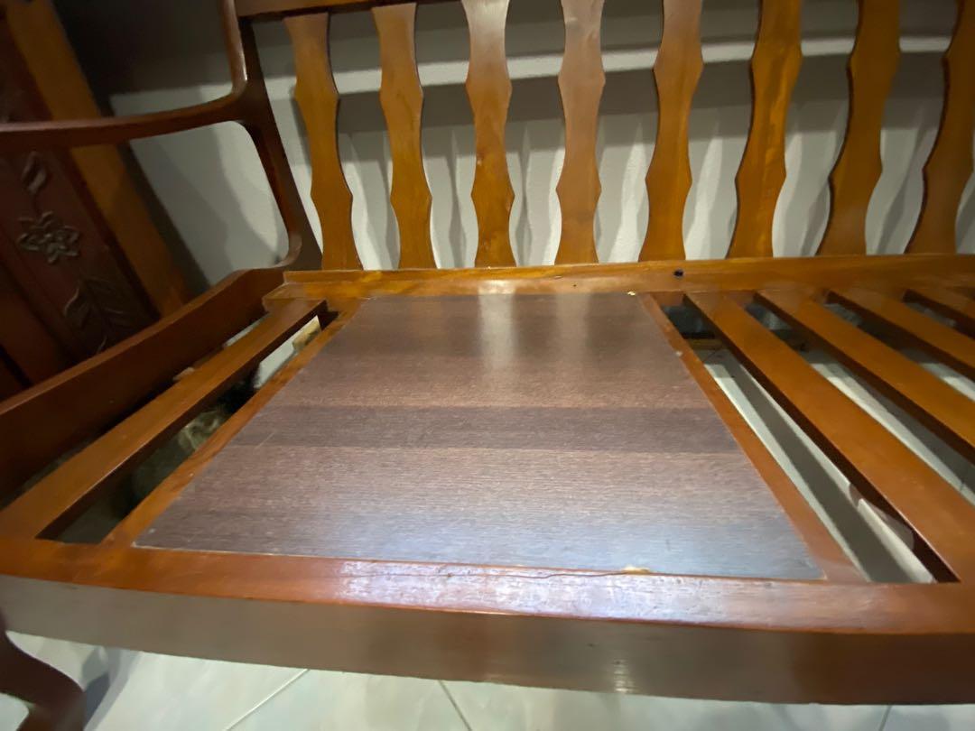 Wooden Sofa - 3 Seater Kerusi Pak Awang, Furniture & Home Living ...