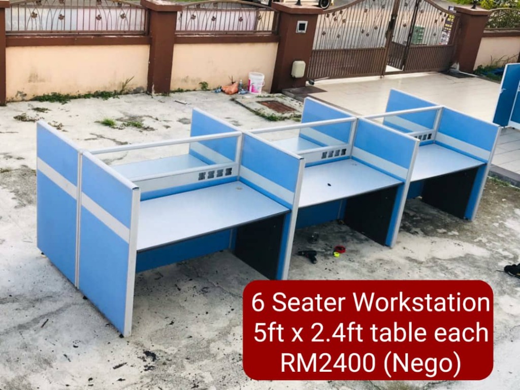 6 Seater Workstation, Furniture & Home Living, Furniture, Sofas on ...