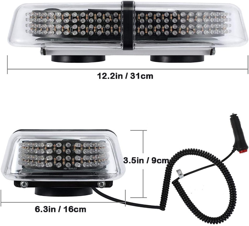 Big Hippo Car Strobe Light 240 LED 12V Amber Recovery Lights 7 Flash ...
