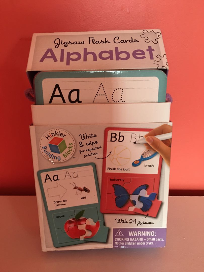 Jigsaw Puzzle/Write n’ Wipe Alphabet Flash Cards, Babies & Kids, Infant ...