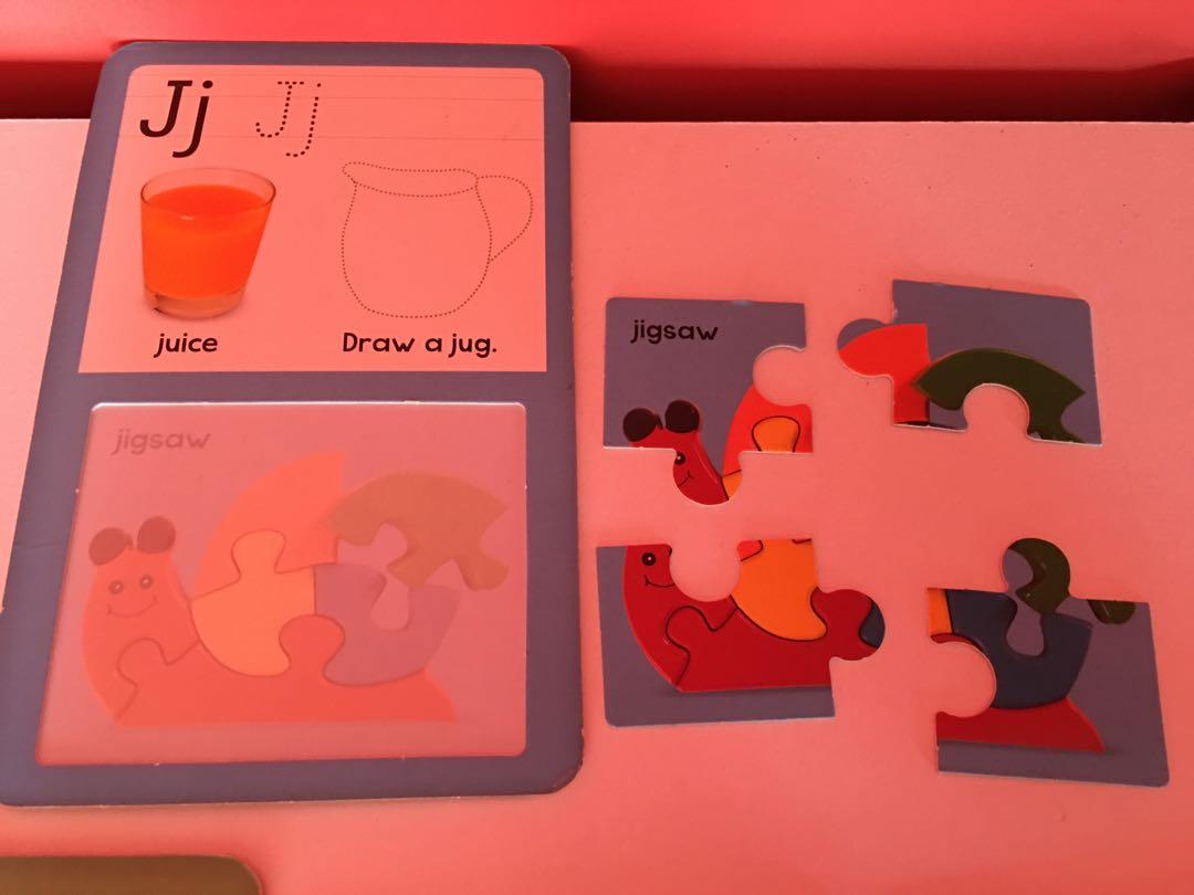 Jigsaw Puzzle/Write n’ Wipe Alphabet Flash Cards, Babies & Kids, Infant ...