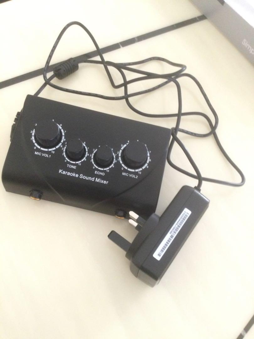 Karaoke mixer with 2 mic inputs, Audio, Other Audio Equipment on Carousell