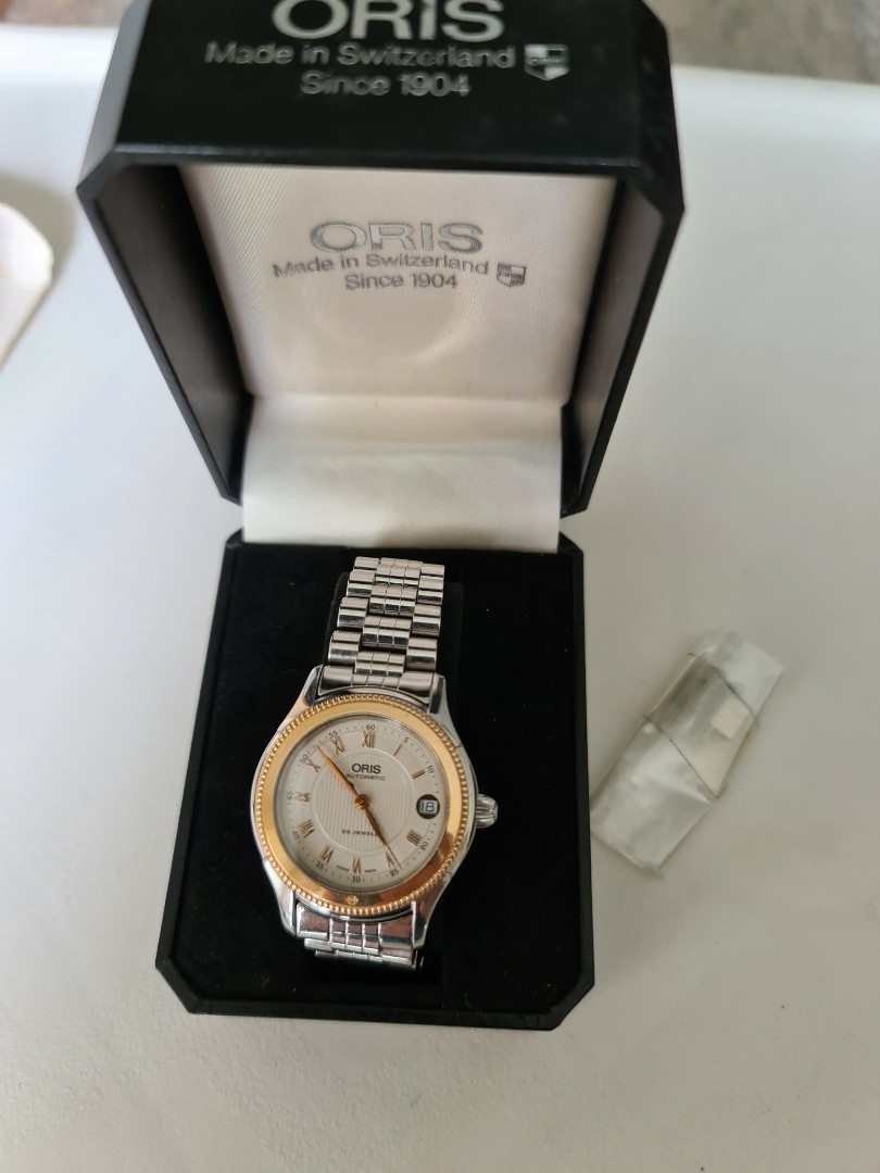 Oris gold bezel watch., Luxury, Watches on Carousell