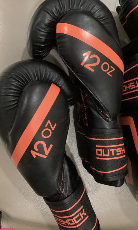 FIXED Outshock boxing gloves + handwrap @$15, Sports Equipment, Sports ...