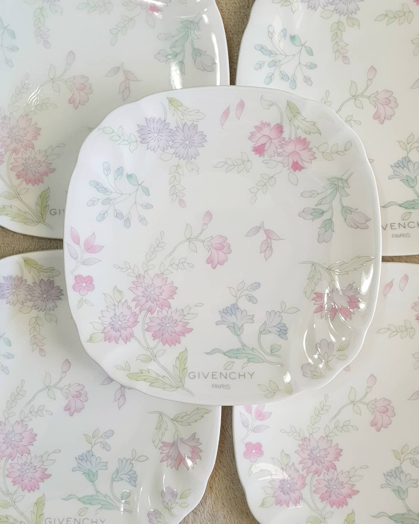 Rare Givenchy Floral Cake Plates Set, TV & Home Appliances, Kitchen ...