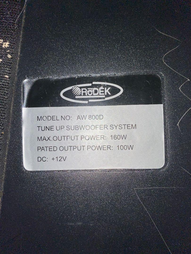 Rodek active sub woofer (AW-800D), Car Accessories, Accessories on ...