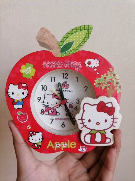 Sanrio Hello Kitty Bedside Table Clock, Furniture & Home Living ...