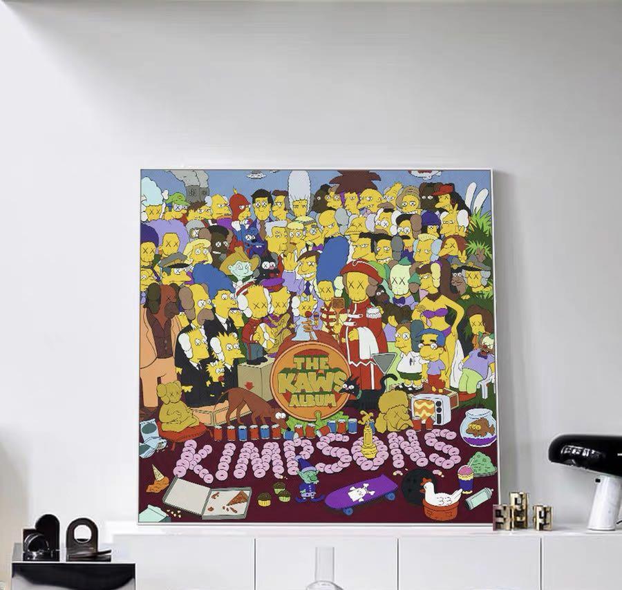 The Simpsons Kaws Painting, Hobbies & Toys, Stationery & Craft, Art ...