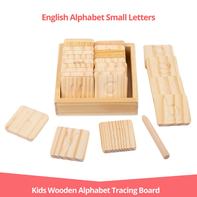 Wooden Alphabet Small Letter Tracing Block from Montessori-Large Print ...