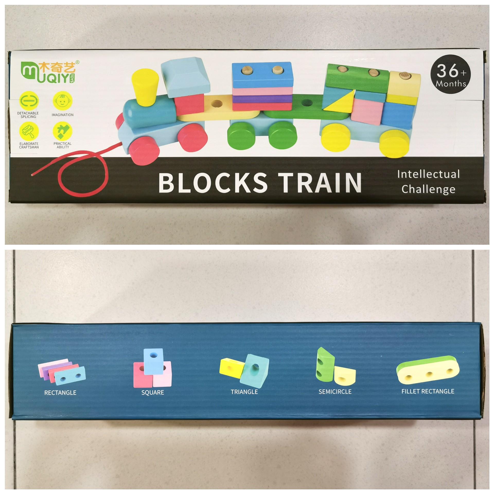 Wooden Stacking Train Blocks, Hobbies & Toys, Toys & Games on Carousell