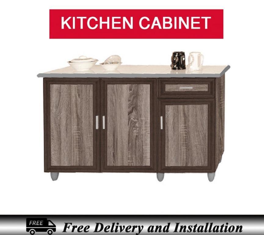 4Ft Kitchen Cabinet with Ceramic Tile Top, Furniture & Home Living, Bathroom & Kitchen ...