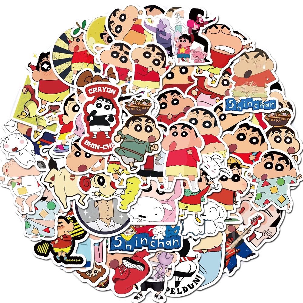 [50Pcs] Crayon Shin-chan Stickers Cute Japanese Anime Sticker For ...