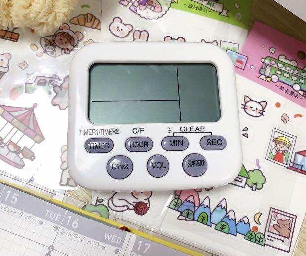 BNIB STUDY TIMER student electronic stopwatch alarm clock kitchen timer ...