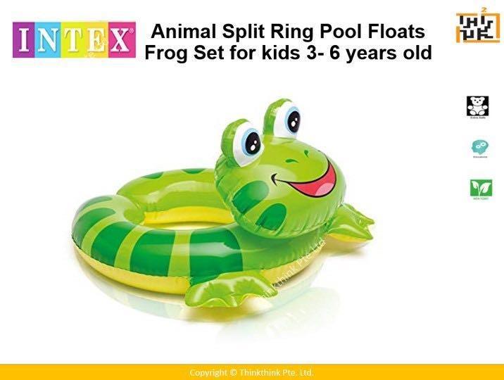 Intex Animal Split Ring Pool Floats (Design- Frog) for Kid - 3 to 6 ...