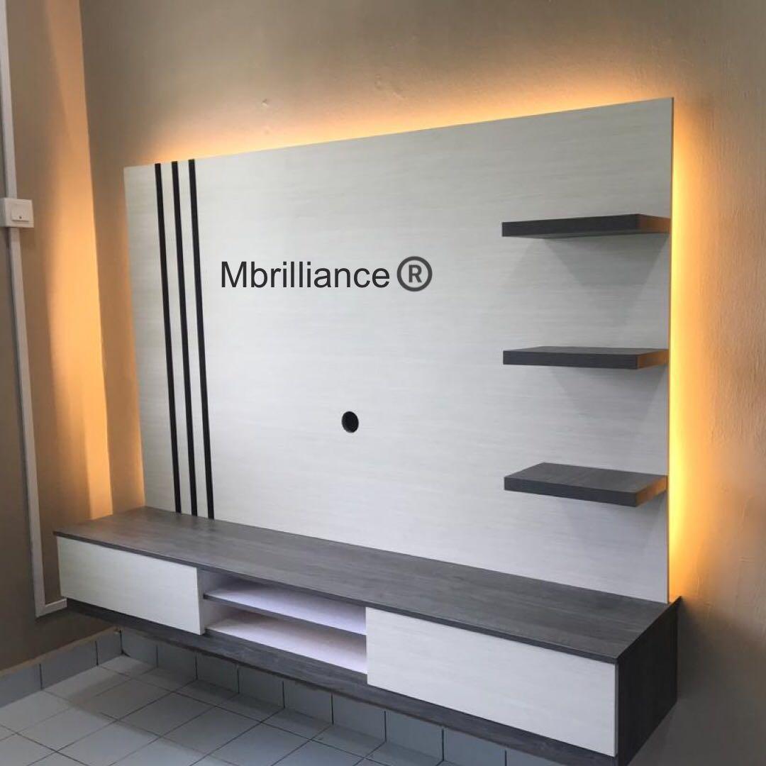 Custom made tv console feature wall, Furniture & Home Living, Furniture ...