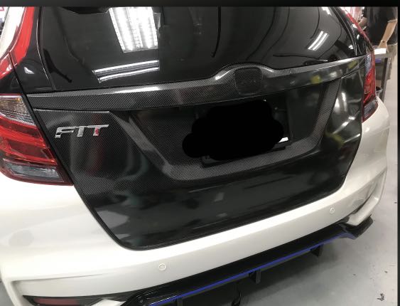 Honda Fit boot wrap gloss CF, Car Accessories, Accessories on Carousell