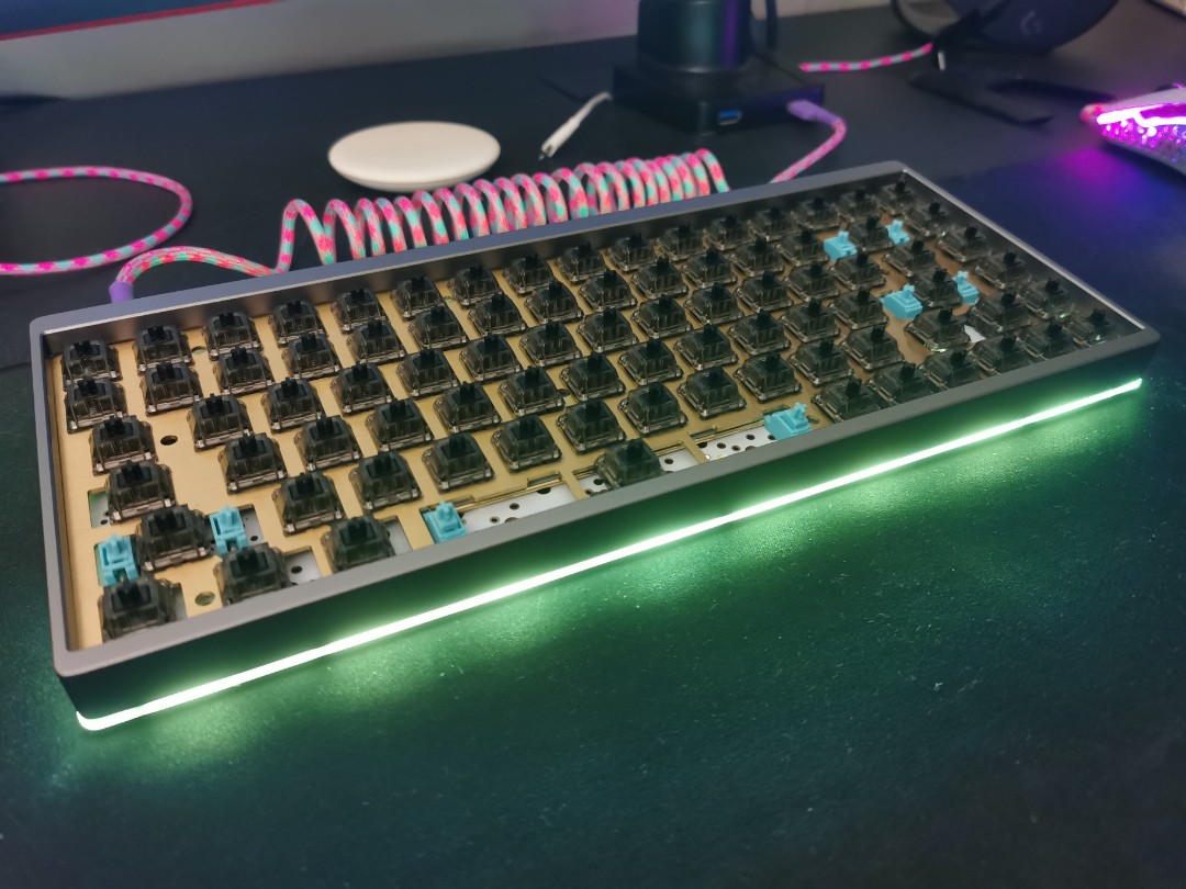 kbdfans KBD75v2 custom keyboard + krytox lubed gateron ink blacks v2 ...