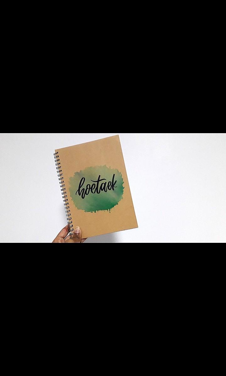 Watercoloured A5 Muji book with calligraphy, Hobbies & Toys, Stationery ...