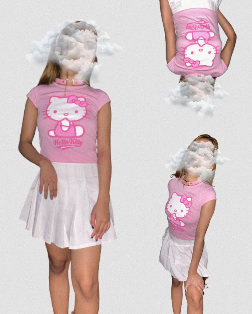 y2k HELLO KITTY BABY TEE, Women's Fashion, Tops, Others Tops on Carousell