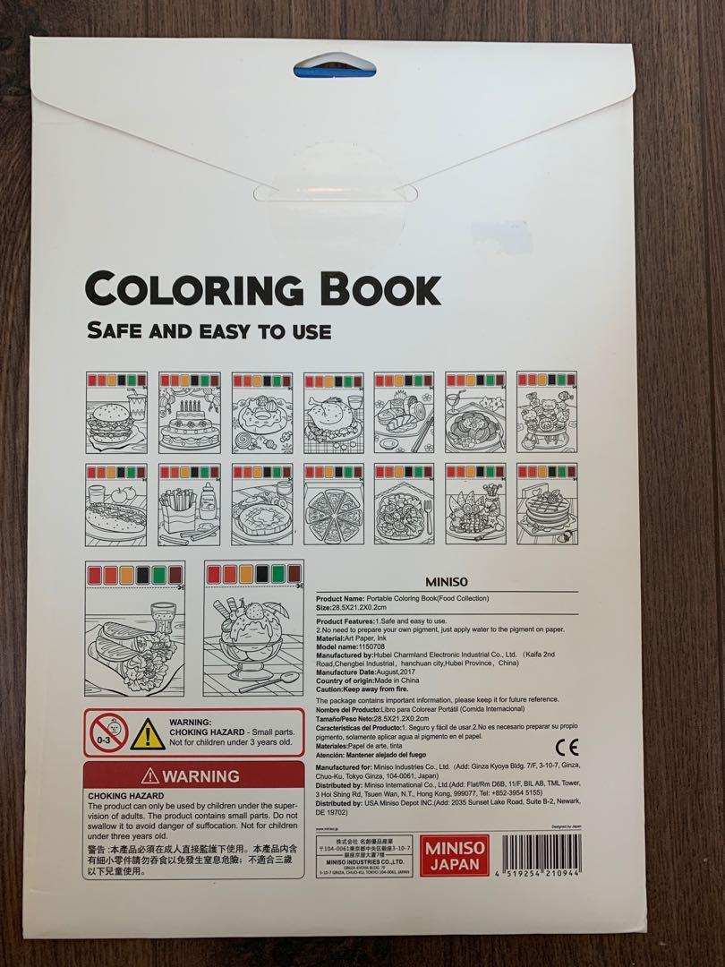 35% off Miniso Coloring Book Food Collection, Hobbies & Toys, Books ...