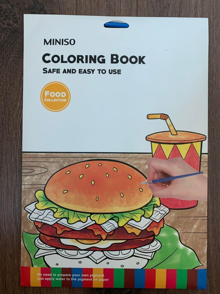 35% off Miniso Coloring Book Food Collection, Hobbies & Toys, Books ...