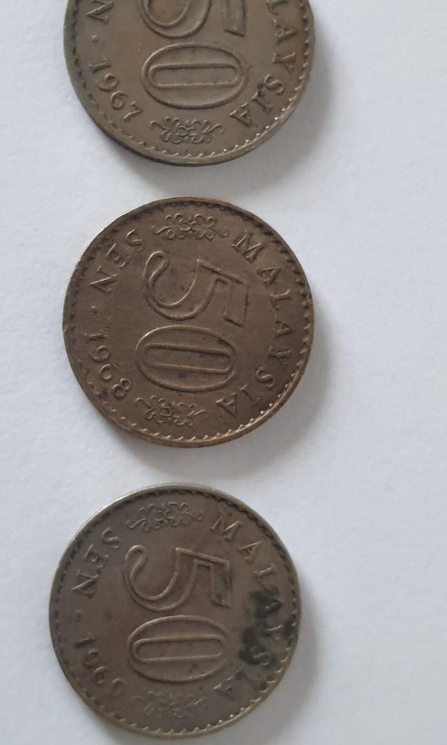 50 sen 1967,68&69 Duit Syiling Lama, Hobbies & Toys, Collectibles ...