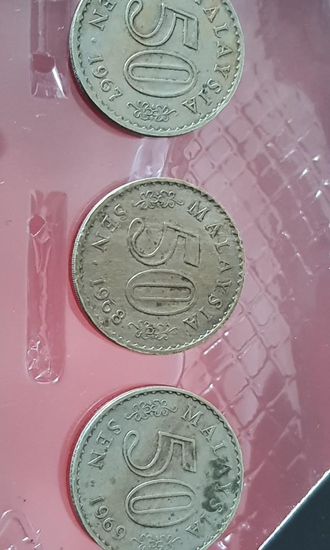 50 sen 1967,68&69 Duit Syiling Lama, Hobbies & Toys, Collectibles ...