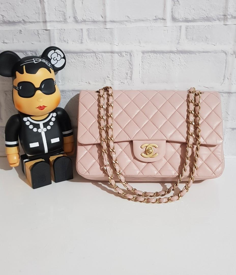 Chanel baby pink classic double flap, Luxury, Bags & Wallets on Carousell