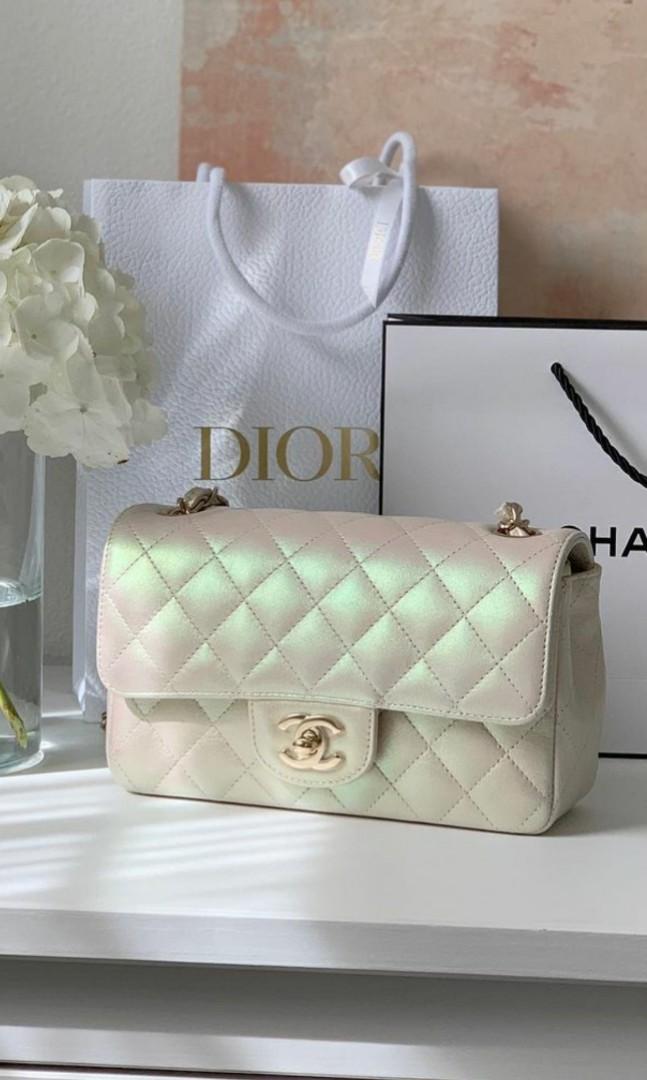 Chanel Iridescent Ivory Classic Mini Rectangular, Luxury, Bags ...