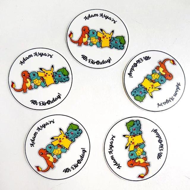Custom Design Pokemon Birthday Stickers, Hobbies & Toys, Stationery ...