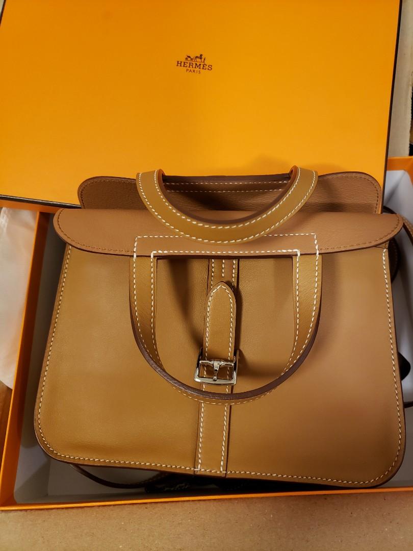 Hermes mini Halzan gold phw, 名牌, 袋 & 銀包 - Carousell