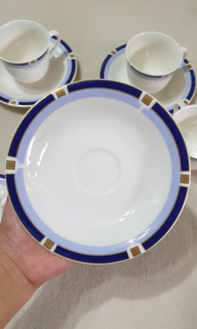 Rare Givenchy Tea Cups Set with Blue&Light Blue Rim, TV & Home ...