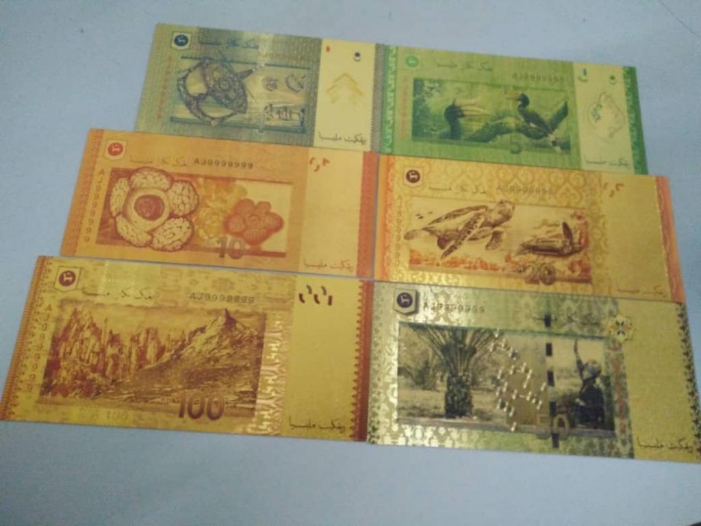Rare Malaysia Gold Plated Bank Note Set, Hobbies & Toys, Collectibles ...