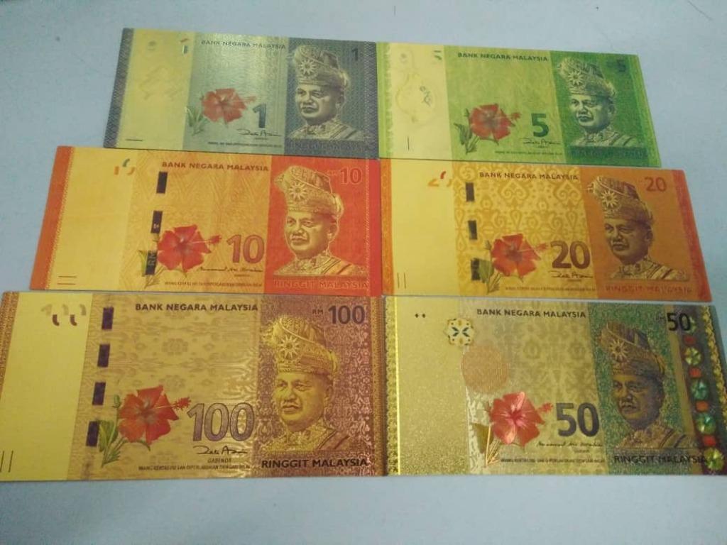 Rare Malaysia Gold Plated Bank Note Set, Hobbies & Toys, Collectibles ...