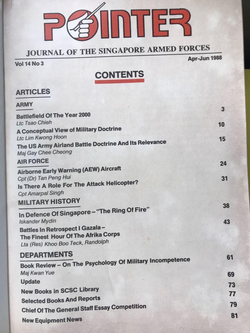 POINTER - Journal of The Singapore Armed Forces, Hobbies & Toys ...