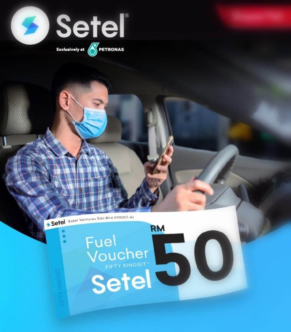 Setel RM50 Fuel Top-up vouchers, Tickets & Vouchers, Vouchers on Carousell