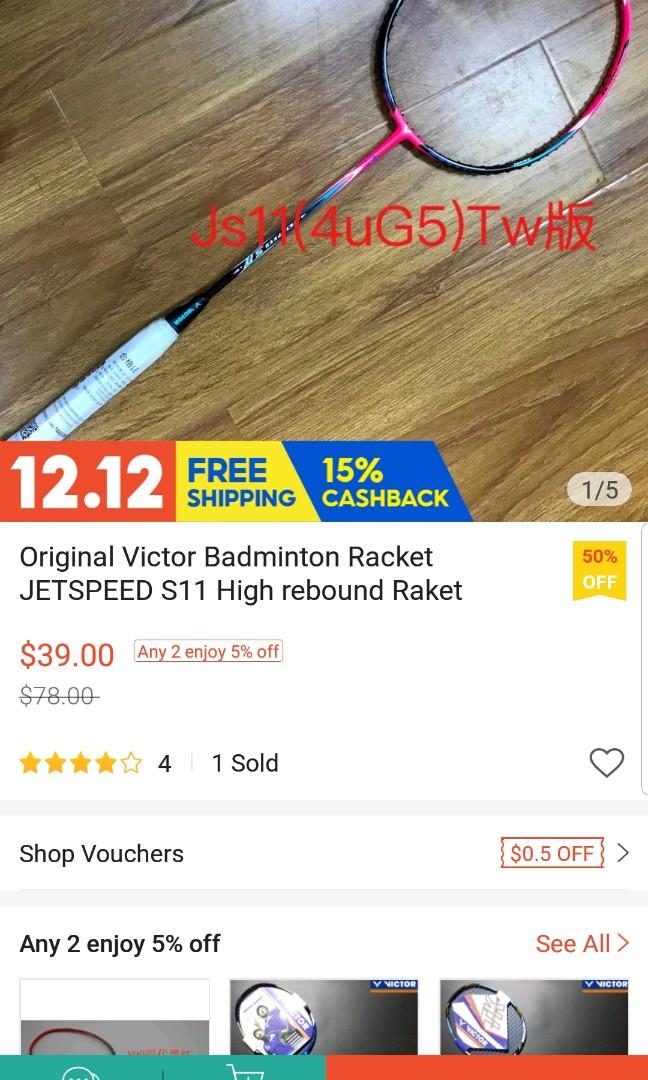 Victor Badminton RACKET Jetspeed pink, Sports Equipment, Sports & Games ...