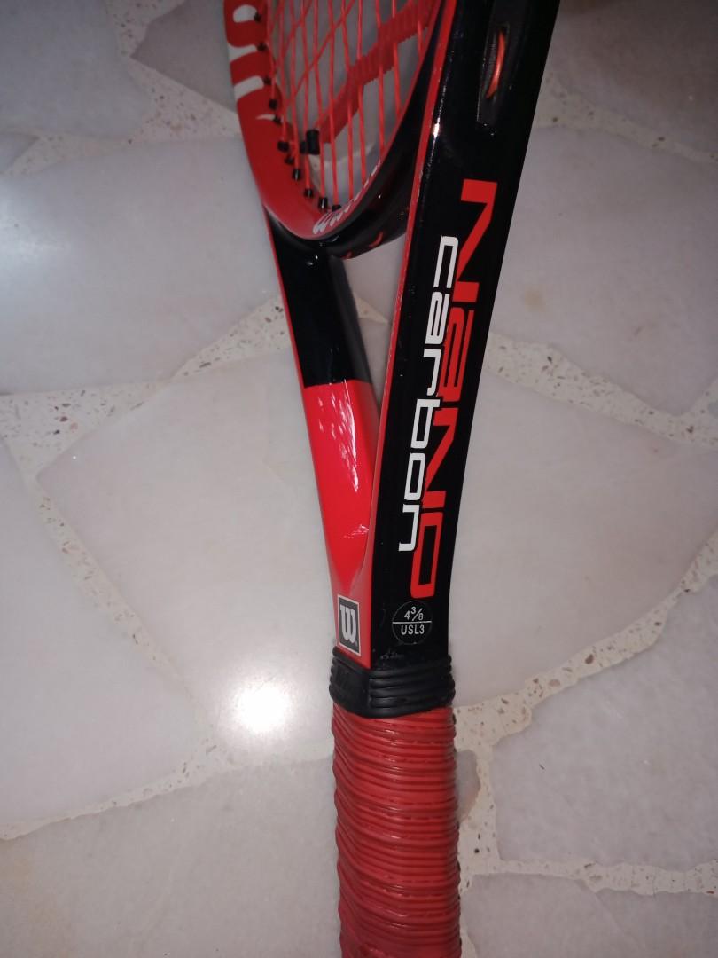 Wilson Nano carbon pro tennis racket, Sports Equipment, Sports & Games ...