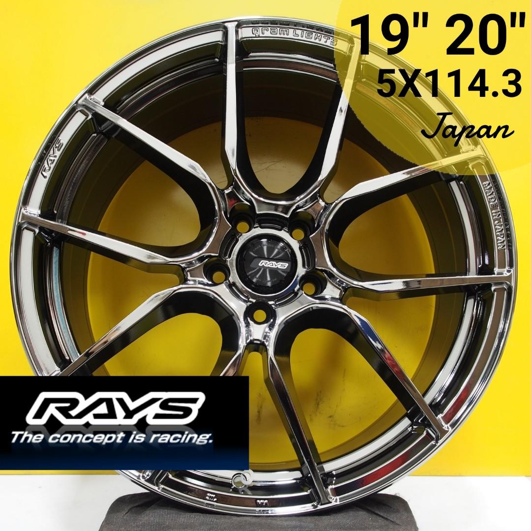 19" RAYS GRAMLIGHT 57ANA RBC (BLACK CHROME) 5x114.3 Japan rays rims ...