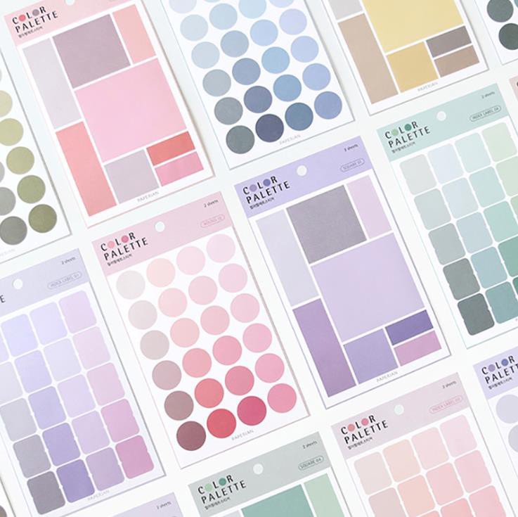 4 sheets Color Palette Stickers, Hobbies & Toys, Stationary & Craft ...